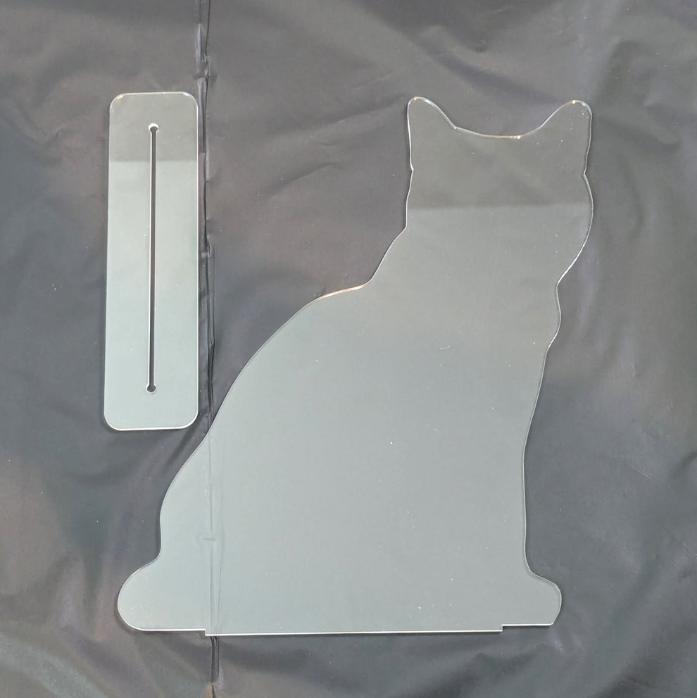 Cat shaped Acrylic Art Panel with stand – pourawayfluidarts